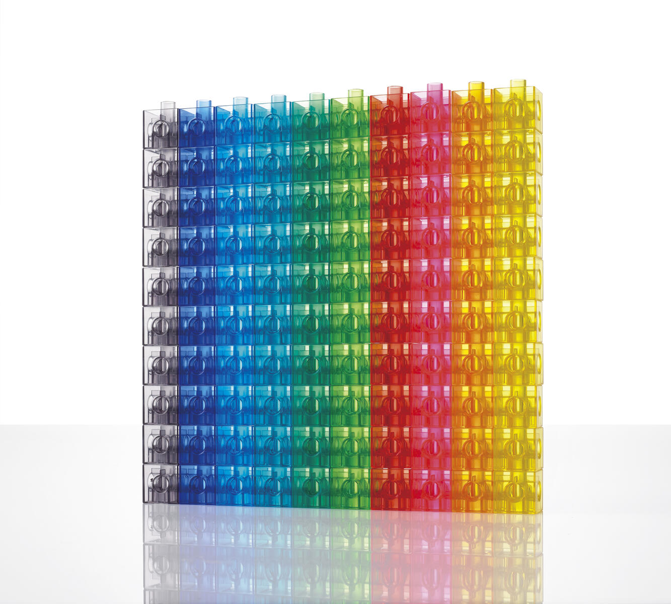 Transparenta färgade länkande kuber 100-pack - Lekolar