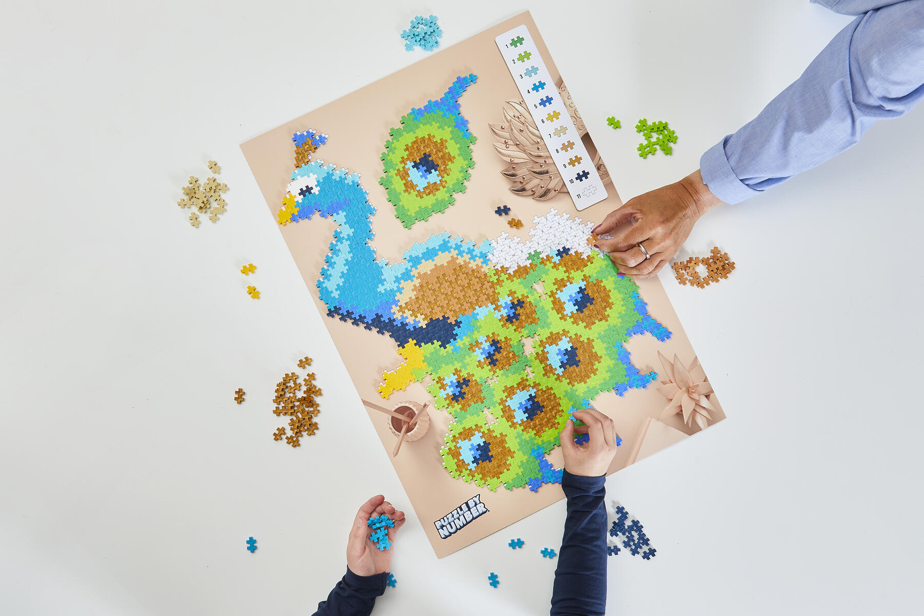 PLUS-PLUS Puzzle by numbers Påfågel - Lekolar