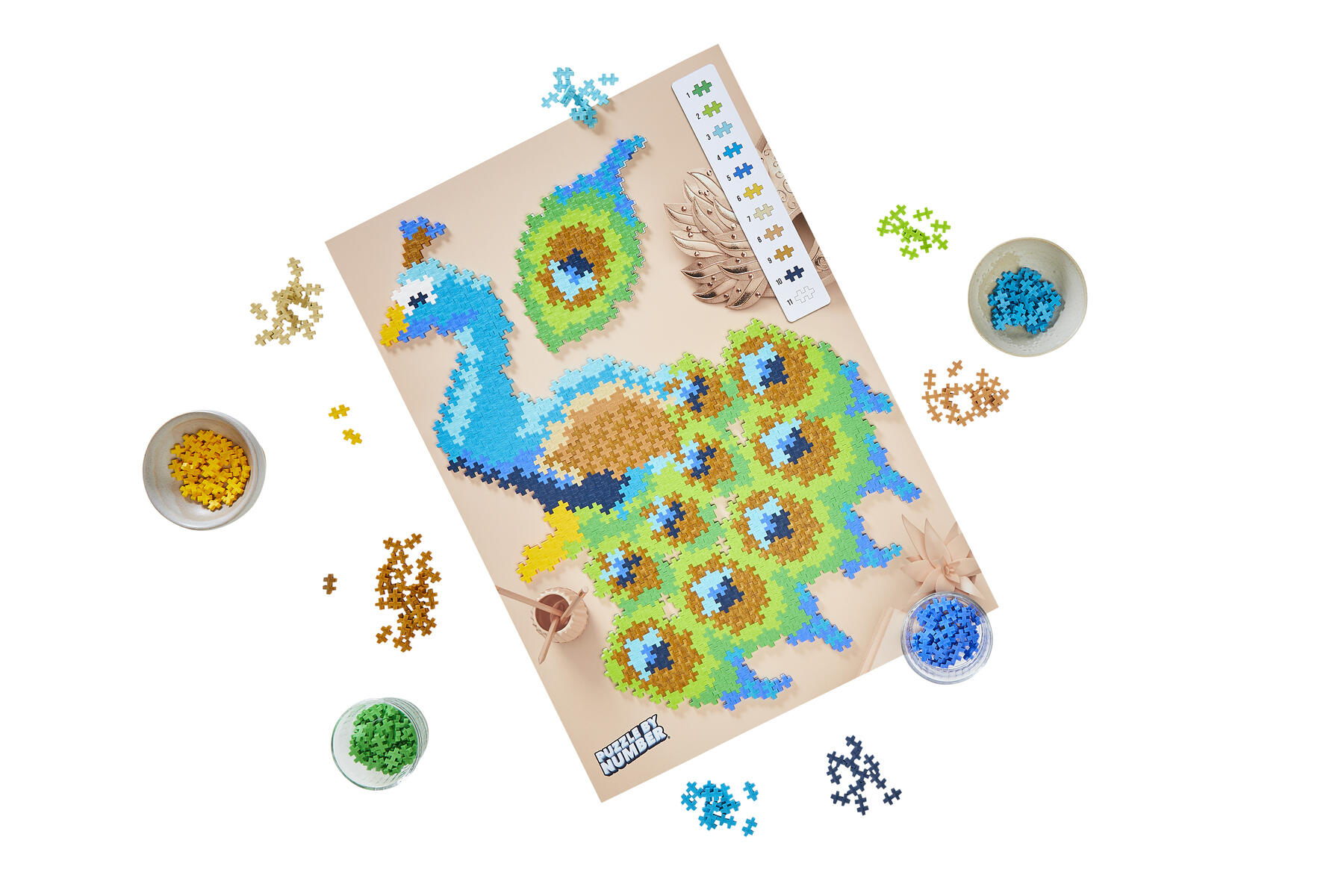 PLUS-PLUS Puzzle by numbers Påfågel - Lekolar