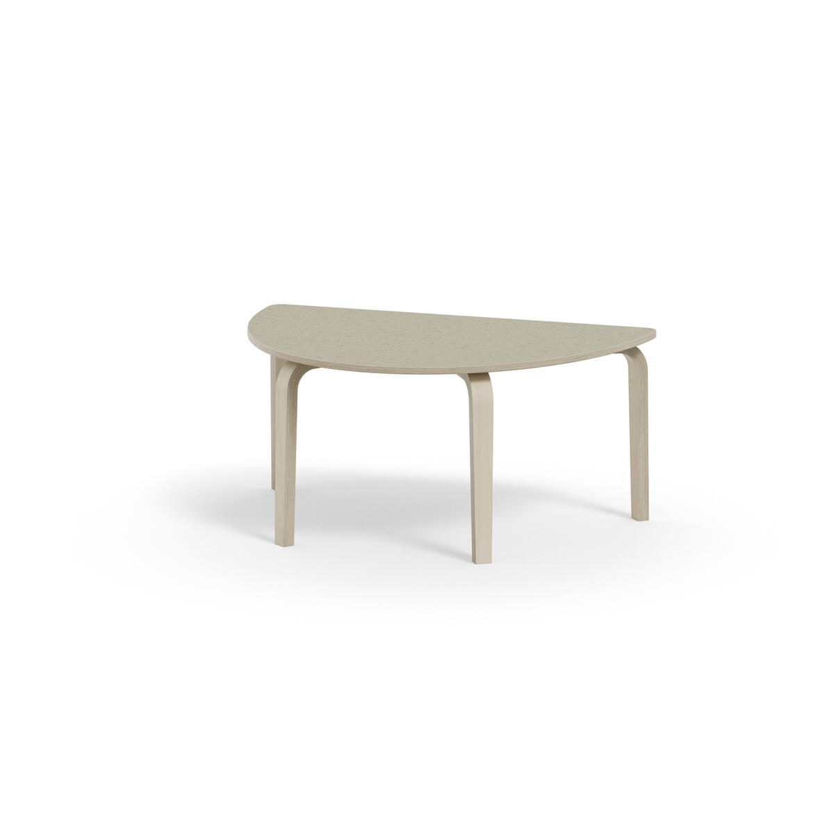 Bord Arcus akustik linoleum vitpig. björk halvrunt 120-80 cm - Lekolar