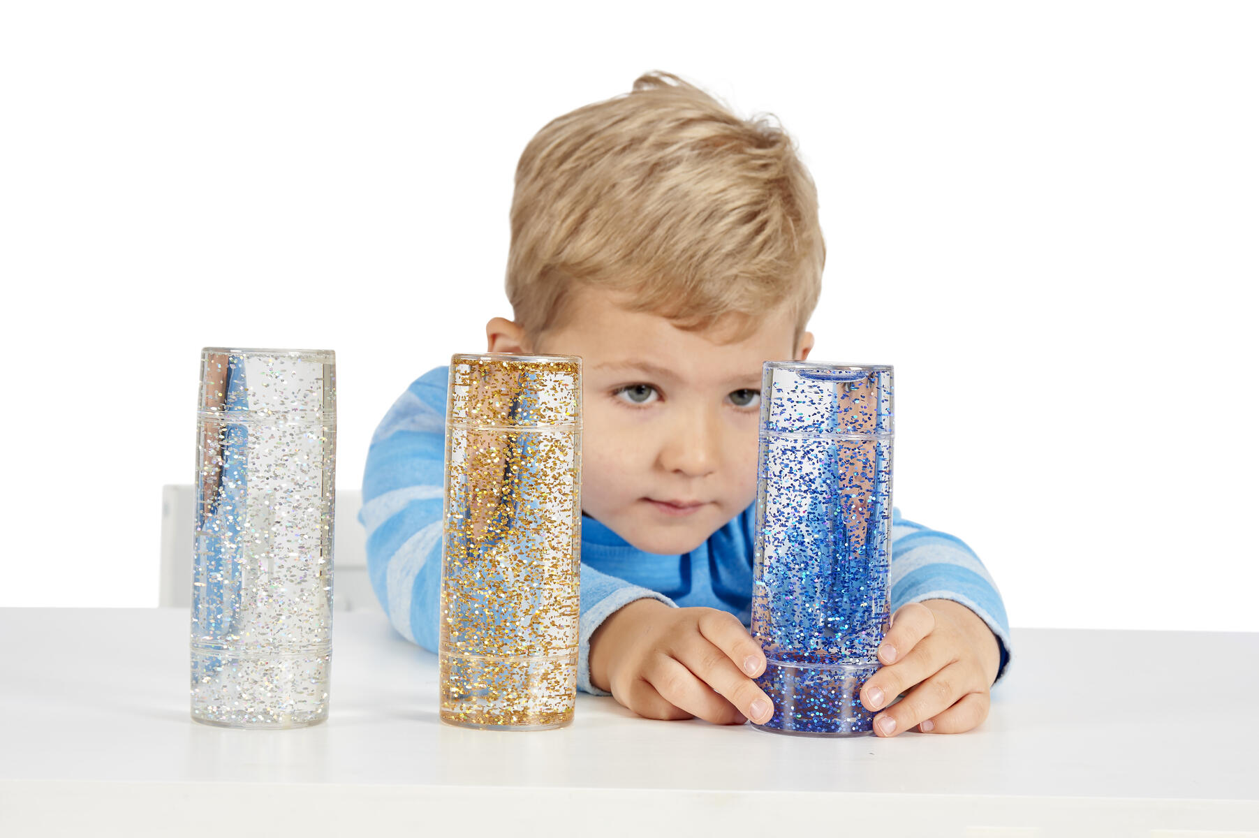 Sensoriska glittercylindrar 3-pack - Lekolar